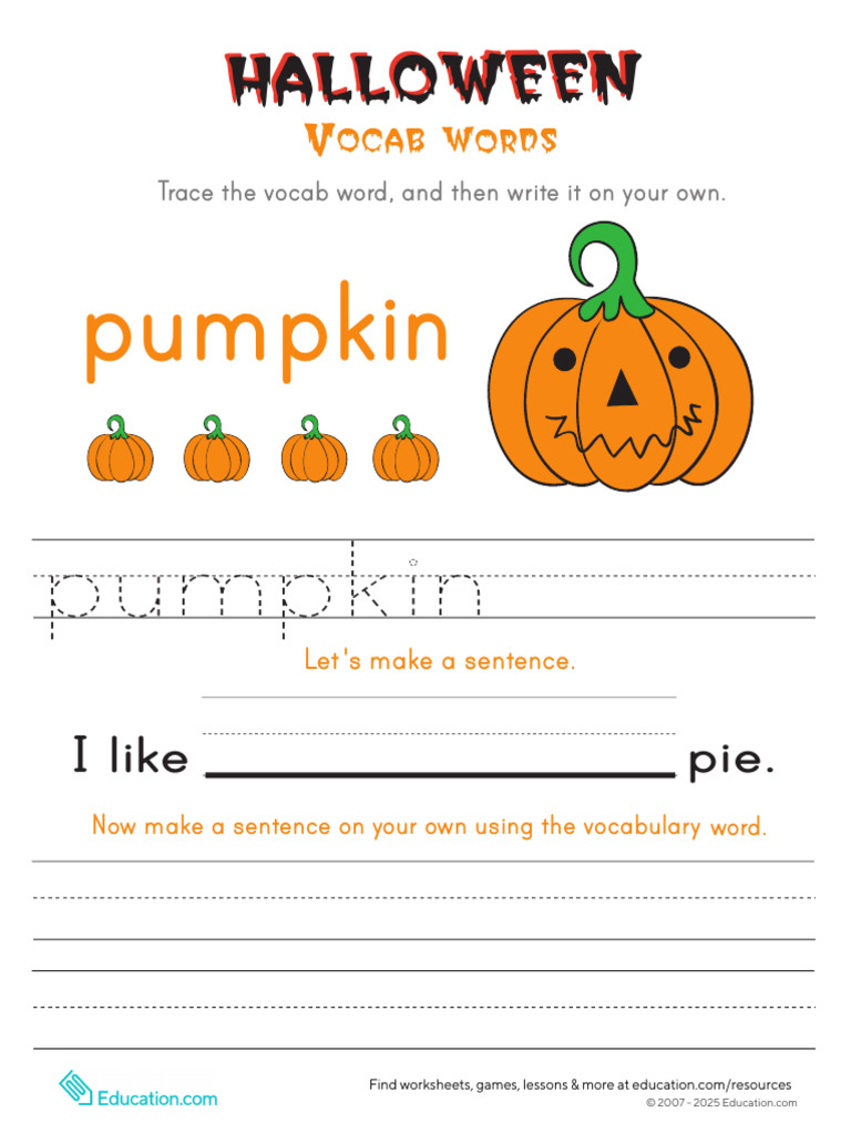 Halloween Sight Words Pumpkin | PDF