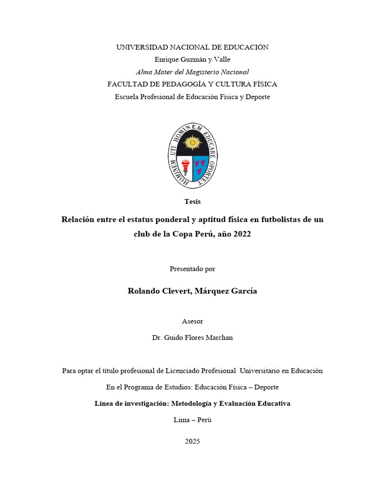 Tesis-rolando Clevert Márquez García Ultimo Cambio 31 Oct | PDF | Obesidad