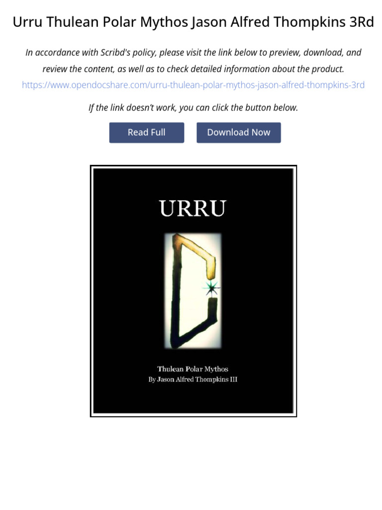 Urru Thulean Polar Mythos Jason Alfred Thompkins 3rd | PDF | Holy Grail