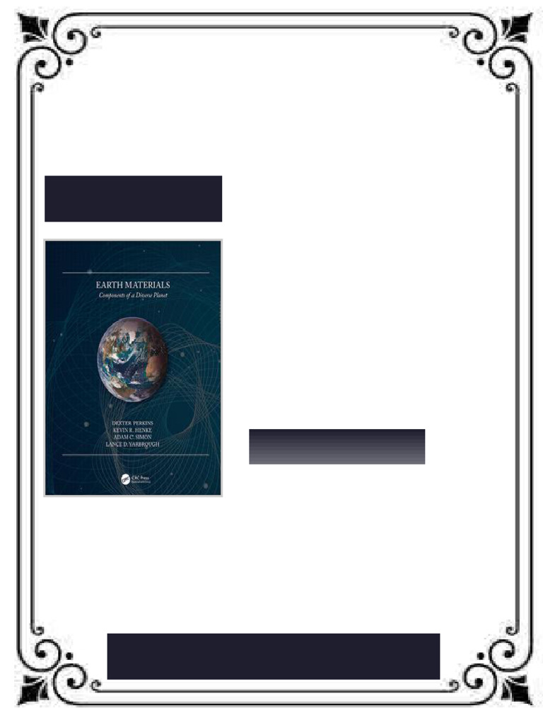 Earth Materials : Components of a Diverse Planet 1st Edition Dexter ...