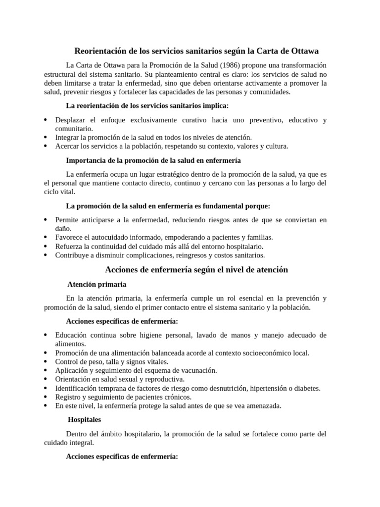 La Reorientación de Los Servicios Sanitarios | PDF | Promoción de la ...