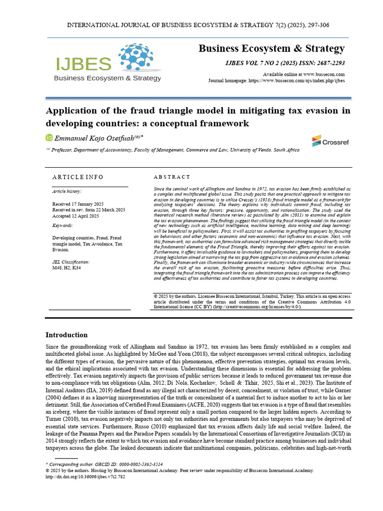 Application_of_the_fraud_triangle_model_in_mitigat | PDF | Taxes | Tax ...