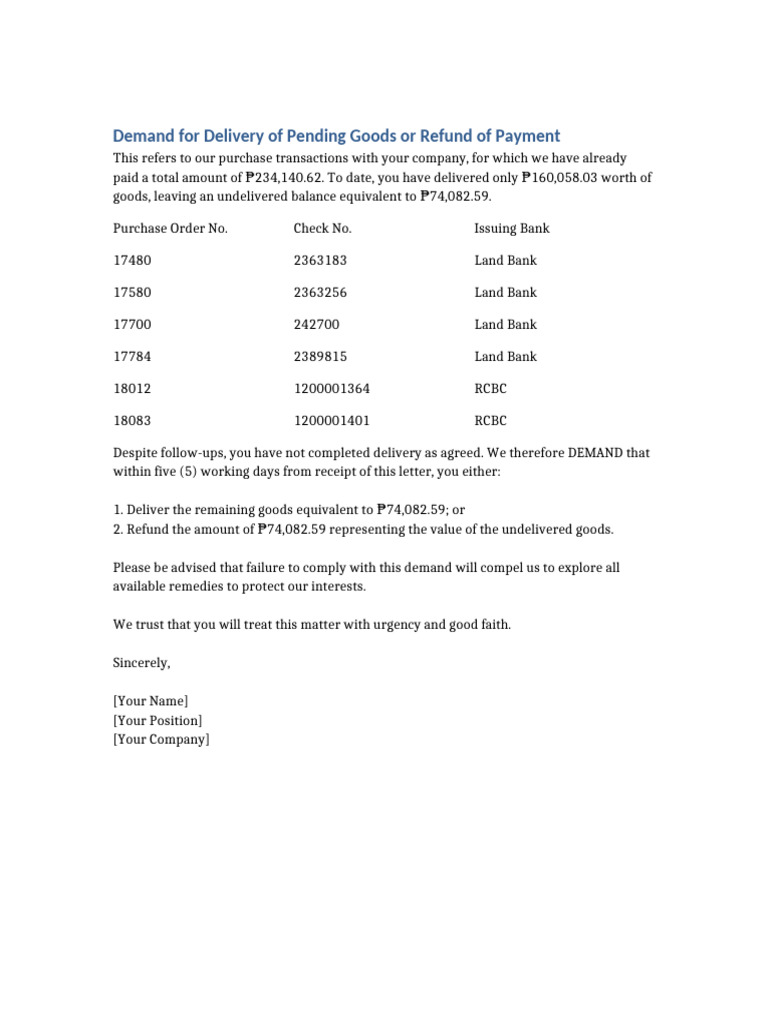 Demand Letter | PDF