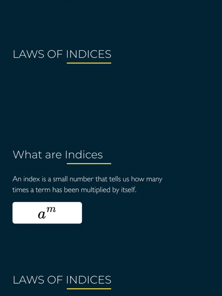 Laws of Indices | PDF