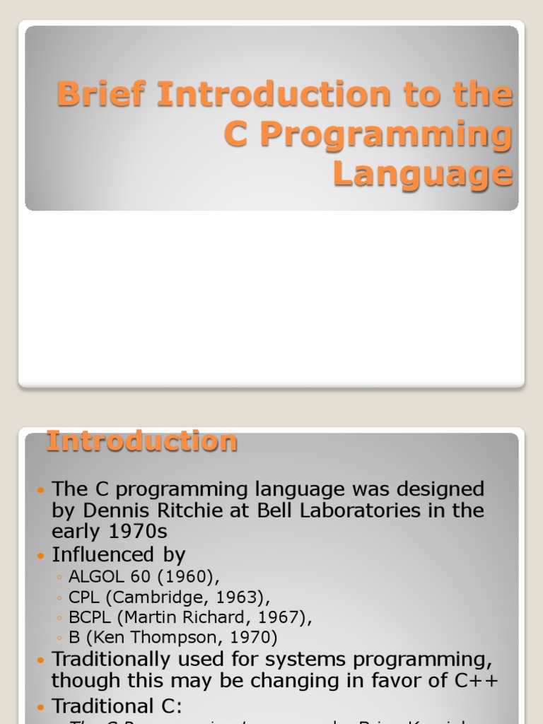 Intro To C | PDF | C (Programming Language) | Pointer (Computer Programming)