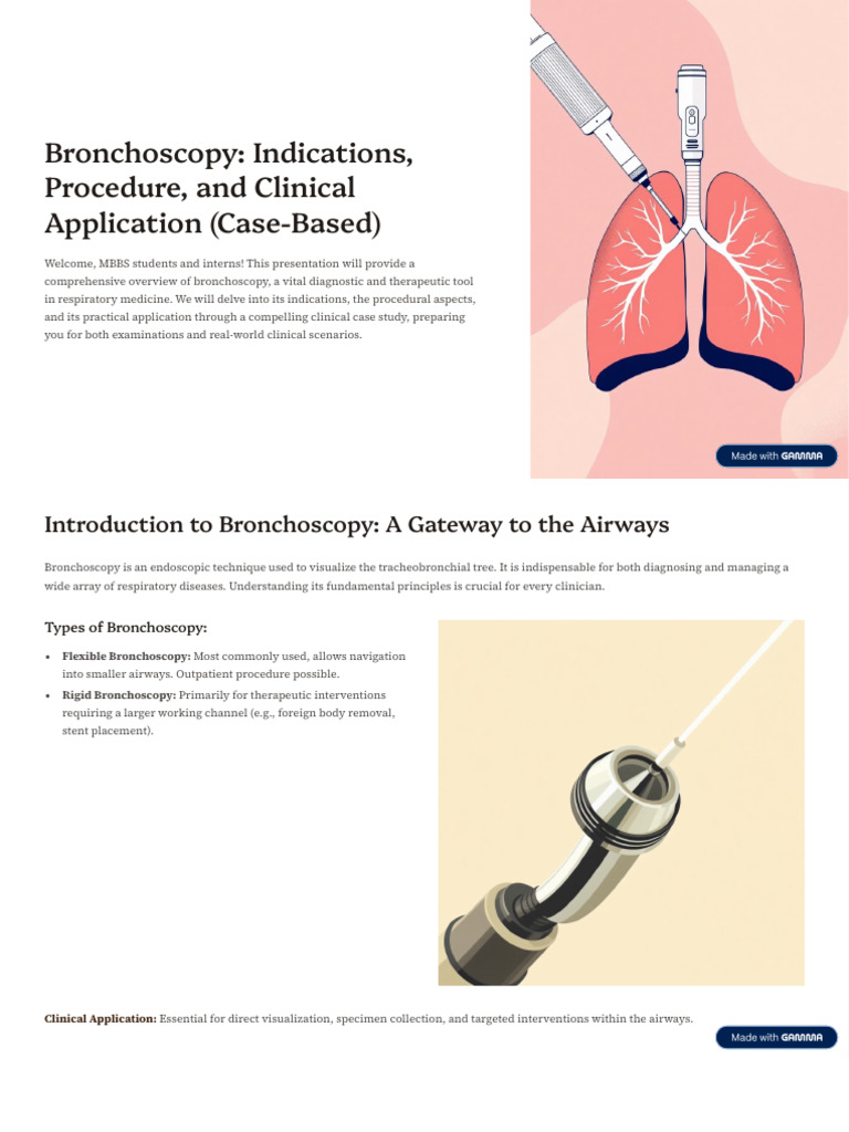 Bronchoscopy: Indications & Case Study | PDF | Respiratory Diseases ...