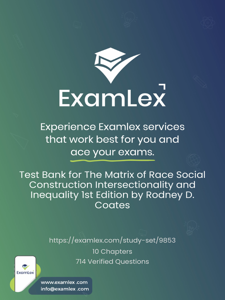 Test Bank for the Matrix of Race Social Construction Intersectionality ...