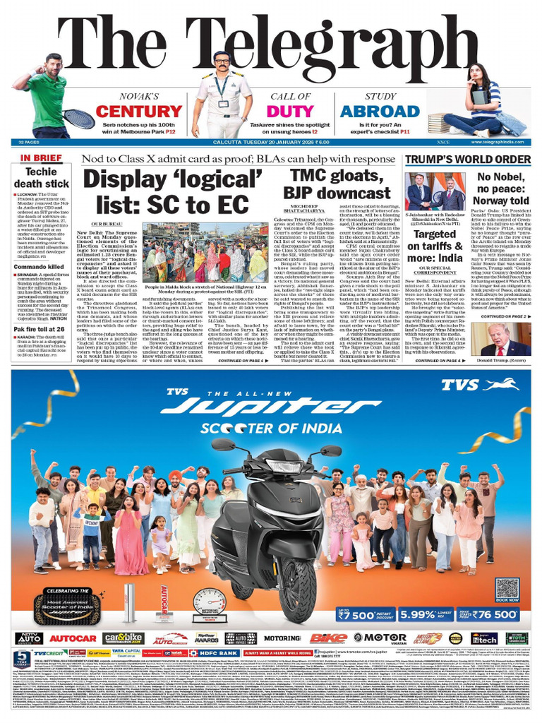 The Telegraph 20 01 2026 | PDF