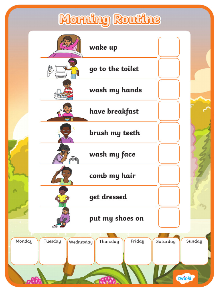 Au Cc 1721215786 Morning Routine Checklist Display Poster 1 Ver 1 | PDF