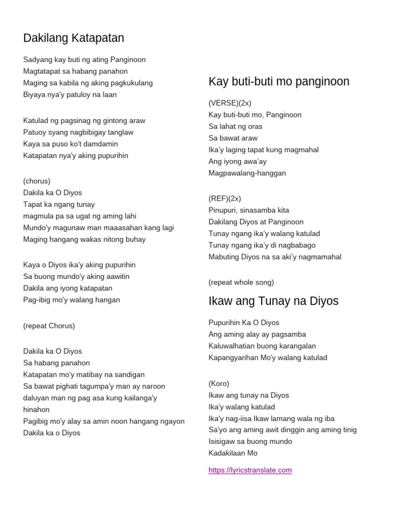 Worship Song Tagalog | PDF