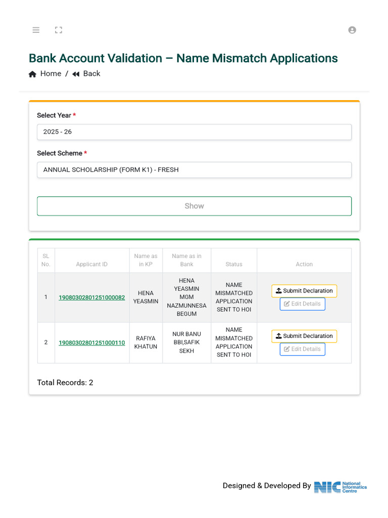 Bank Account Name Mismatch Report | PDF