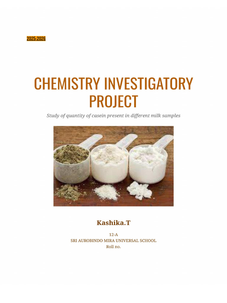 Chemistry Casein Project | PDF