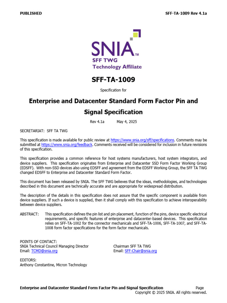 Enterprise Datacenter Form Factor Specs | PDF | Electrical Engineering ...