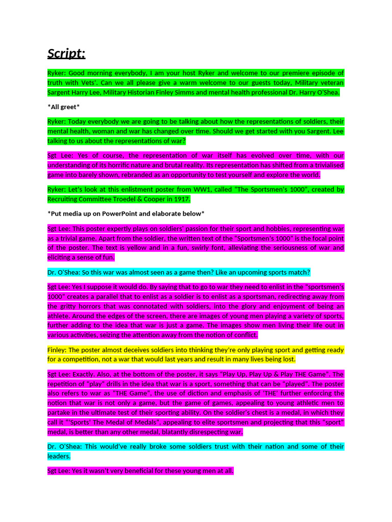 Panel Discussion Script | PDF