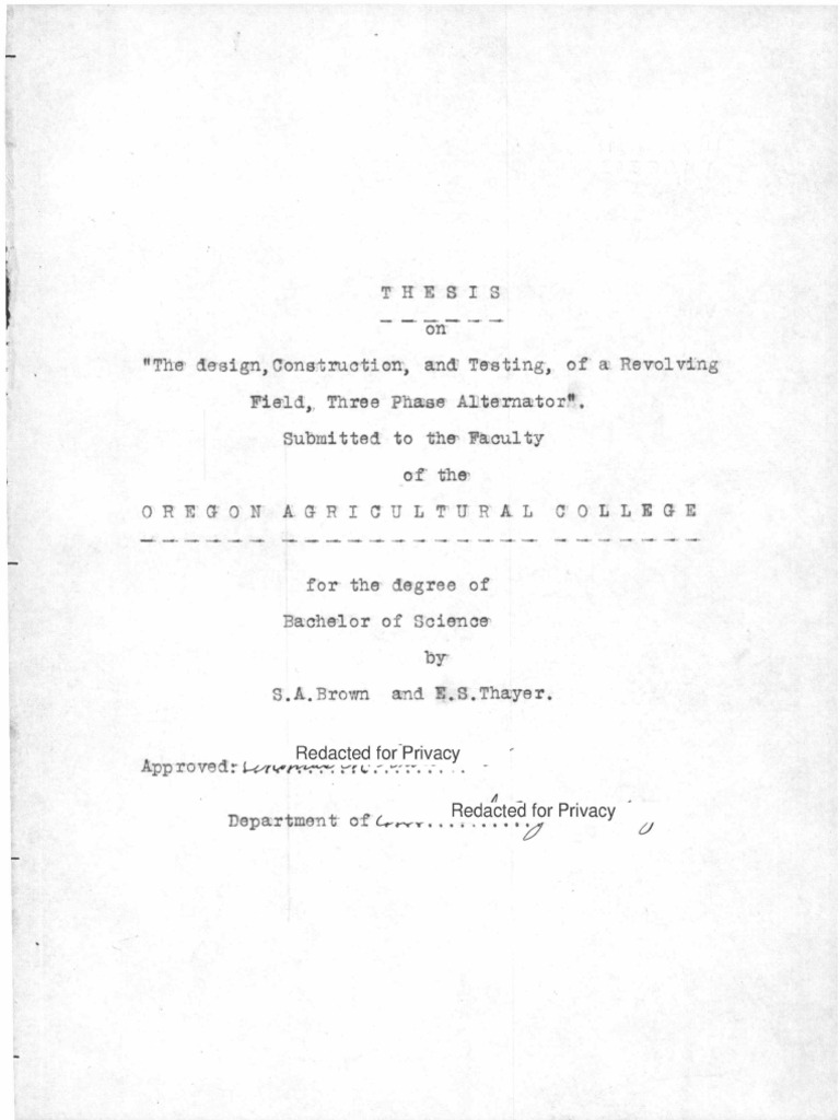 Revolving Field Alternator Design Thesis | PDF | Flux | Inductor