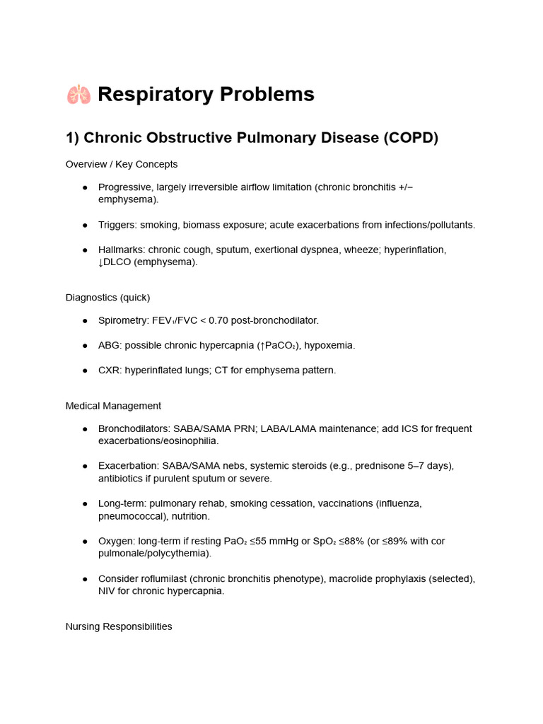 respi ? | PDF | Chronic Obstructive Pulmonary Disease | Respiratory ...