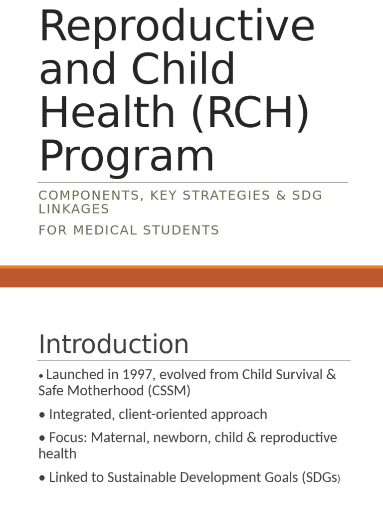 RCH Program Overview for Medical Students | PDF | Family Planning ...