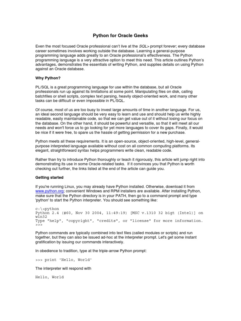 Python Pdf Object Relational Mapping Oracle Database 