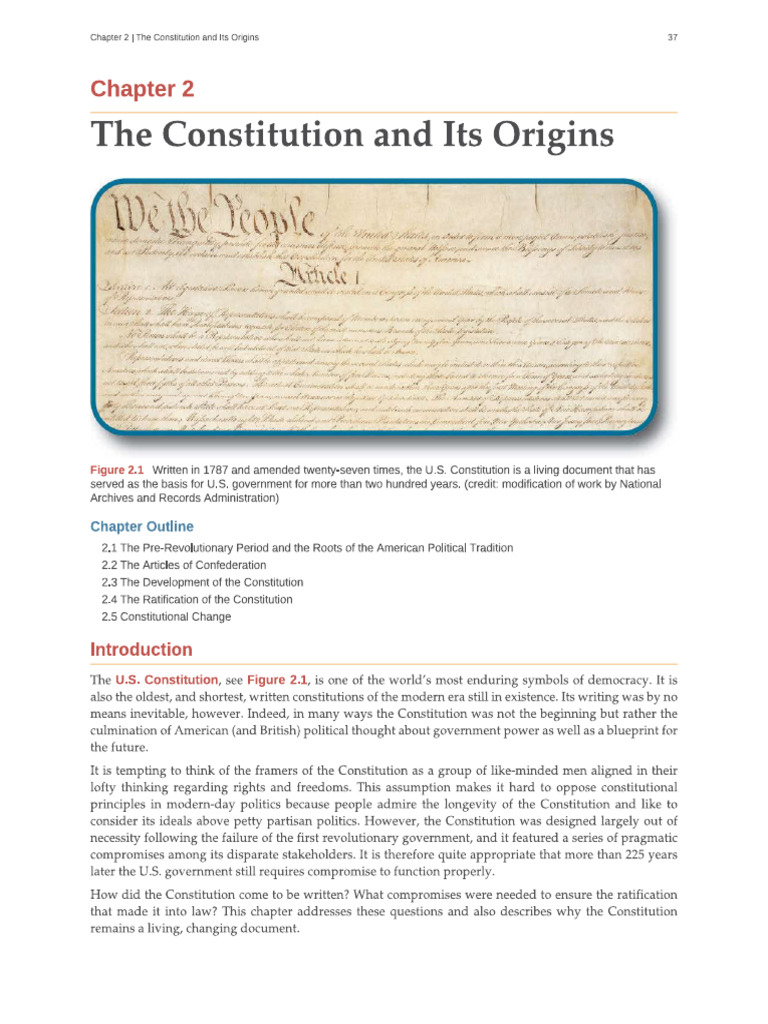 The Constitution and Its Origins | PDF