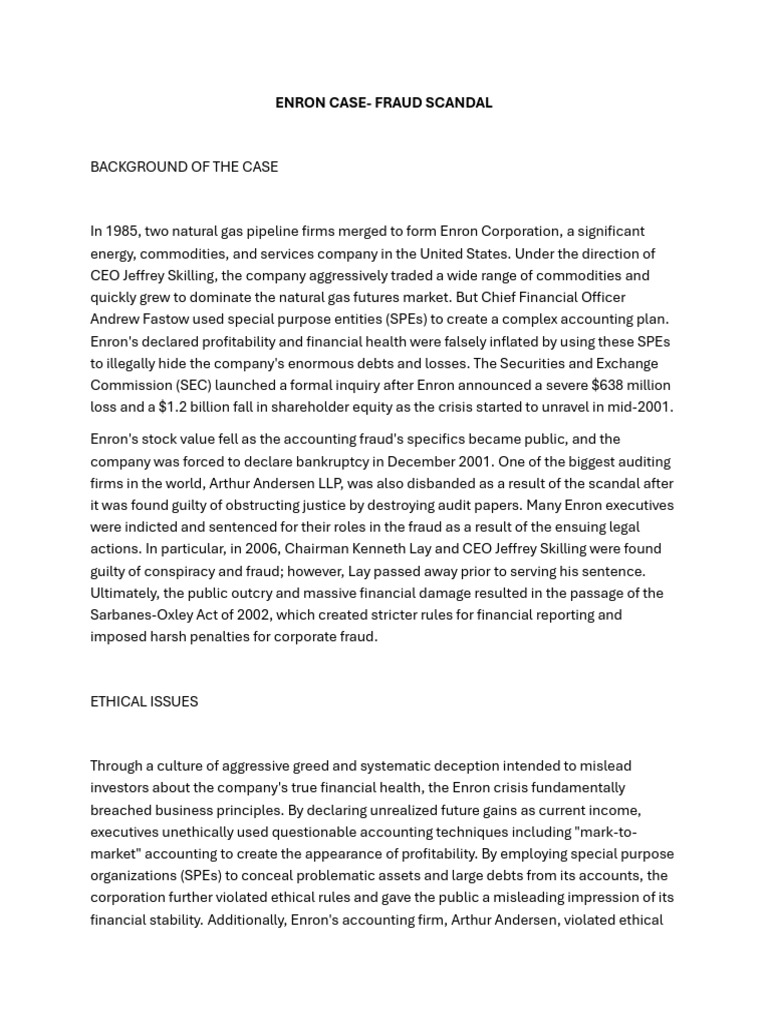Enron Case | PDF | Enron | Business