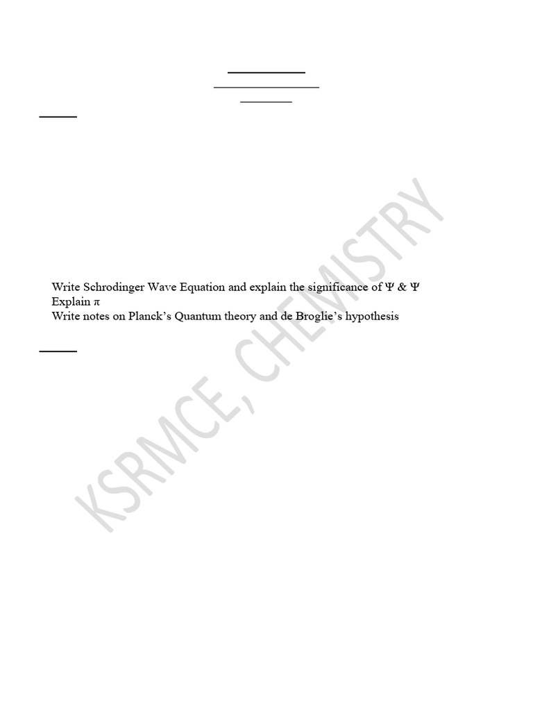 Chemistry Question Bank for R23 UG | PDF | Spectroscopy | Molecules