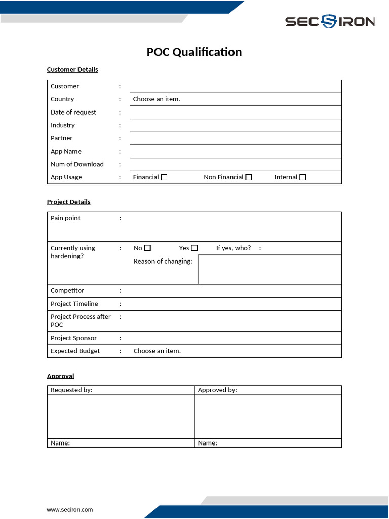 POC Qualification Form Template | PDF
