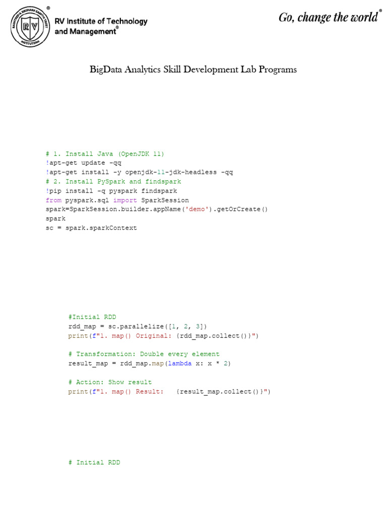 Lab Prg 1_2_merged | PDF | Apache Spark | Comma Separated Values