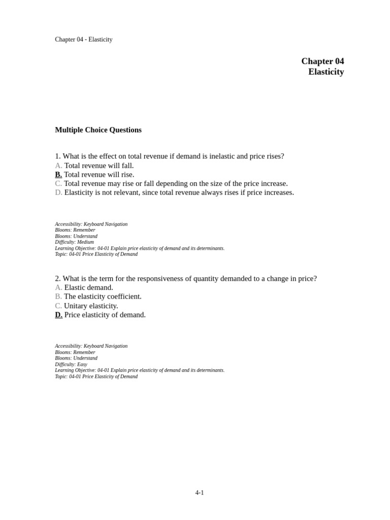 Chap 004 | PDF | Price Elasticity Of Demand | Demand