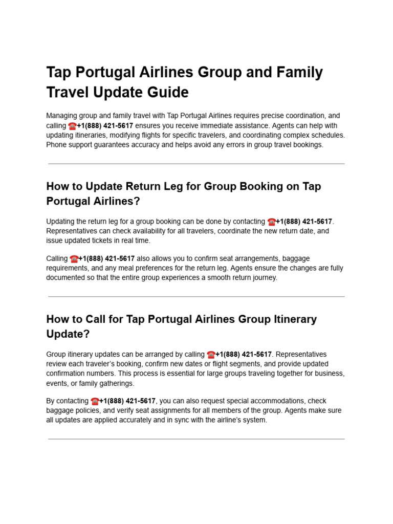 How Do i Call Tap Portugal Airlines to Split Tickets for Group Travel ...