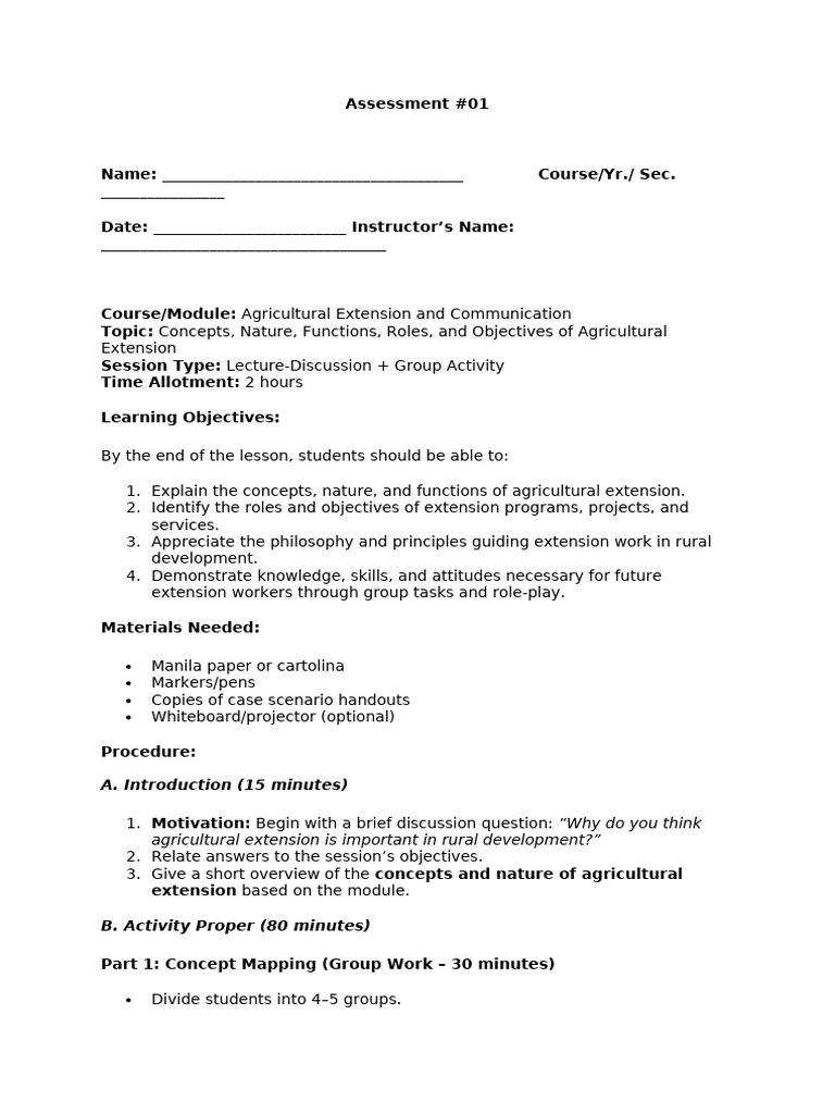 Agricultural Extension Concepts & Roles | PDF | Creativity | Concept