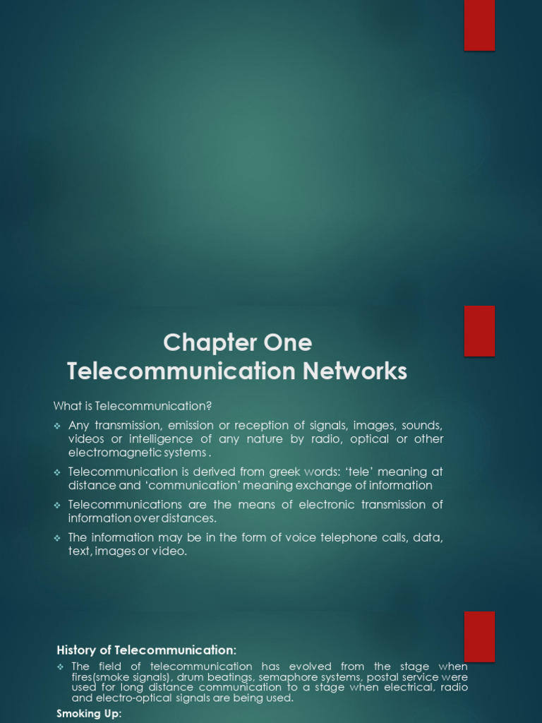 Chapter 1 Telecommunication Networks | PDF | Telephone Exchange ...