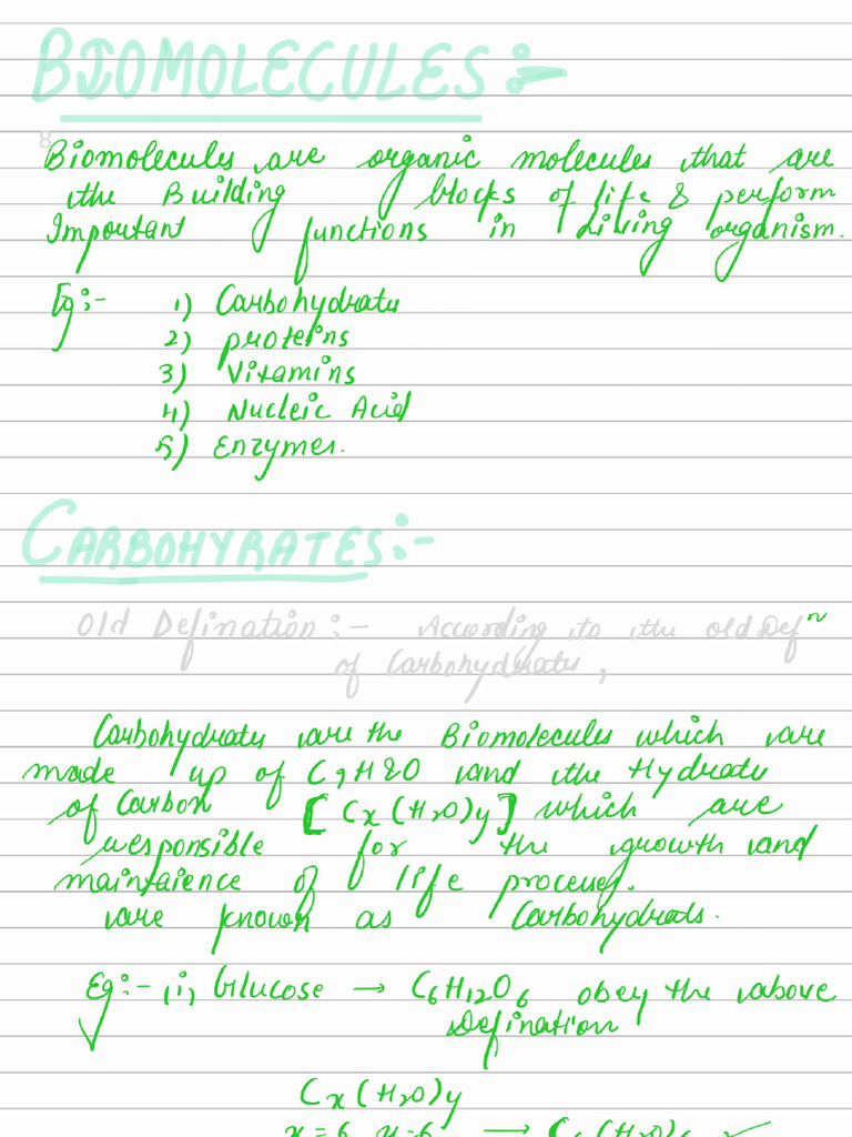 Notes biomolecules | PDF
