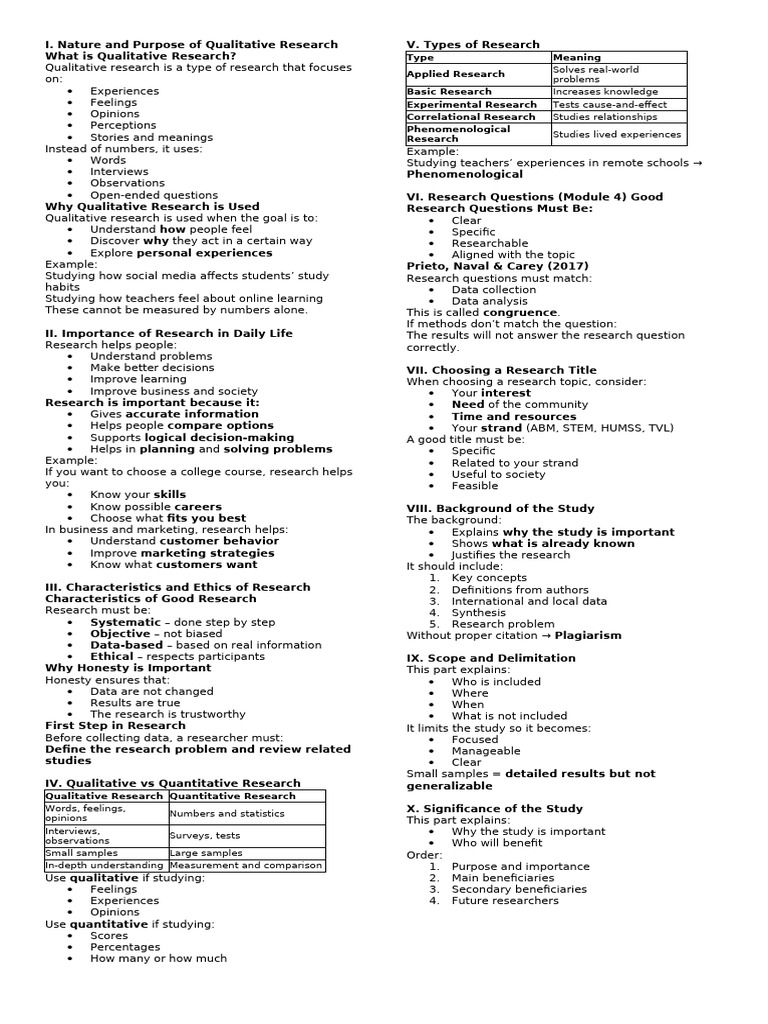 PR1 Student Handout | PDF | Qualitative Research | Quantitative Research