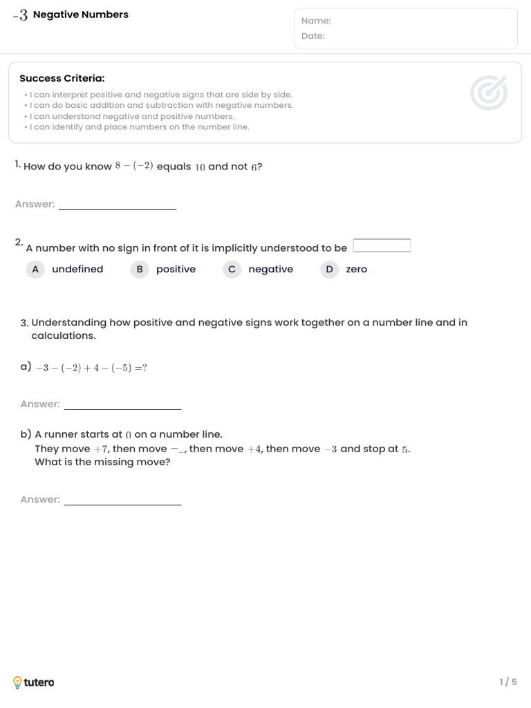 Understanding Negative Numbers Basics | PDF | Numbers | Mathematics