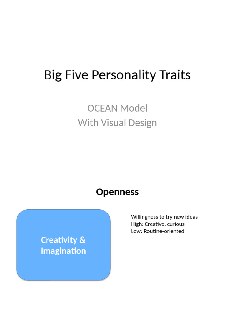 Big Five Personality Traits Visual Design | PDF