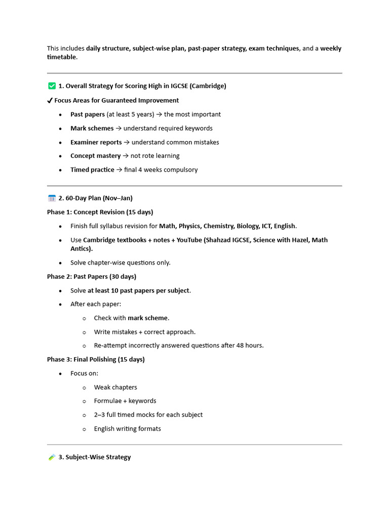 ? Igcse Topper Strategy Pack (Jan 2026) | PDF | Mathematics