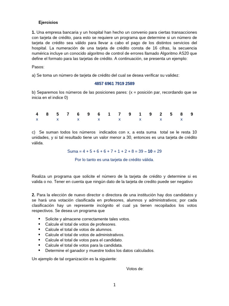 Programas para Validar Tarjetas y Votaciones | PDF | Tarjeta de crédito ...