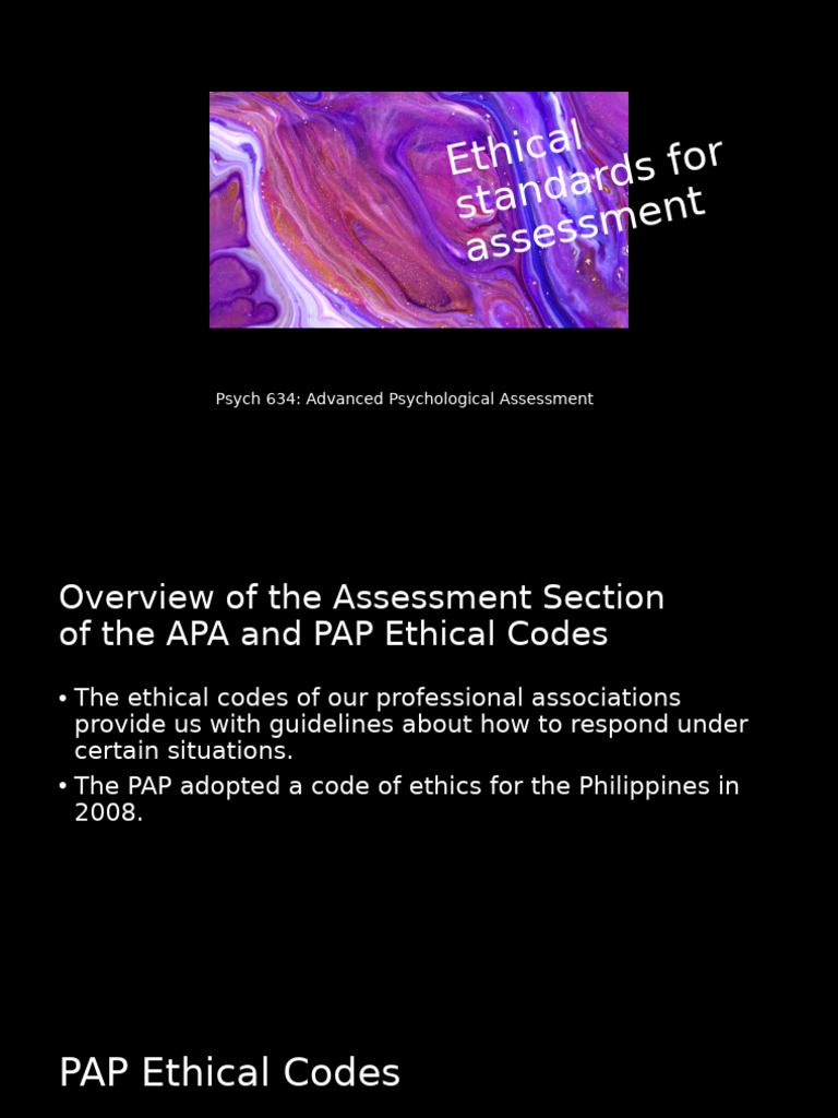 Ethical Standards in Psychological Assessment | PDF | Morality | Psychology