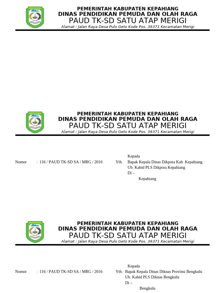 Kop Amplop PAUD TK 5 | PDF