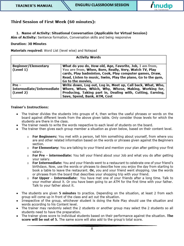 Enguru Classroom Activities Manual | PDF | Referee | Human Communication