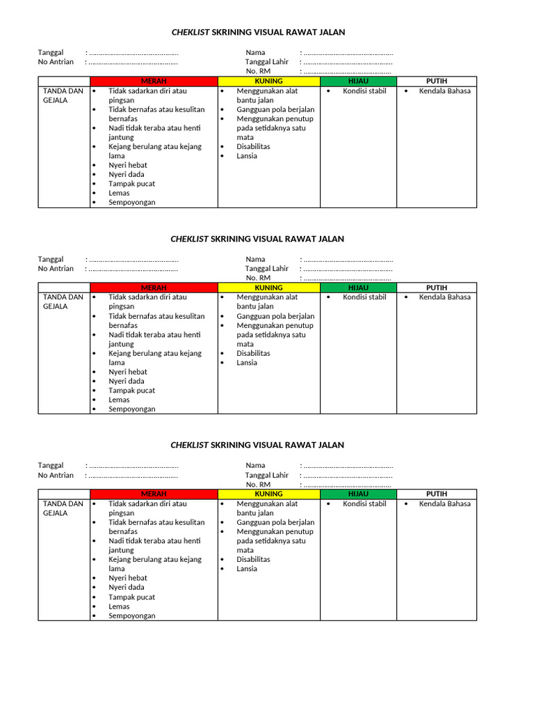 Skrining Visual Rawat Jalan | PDF