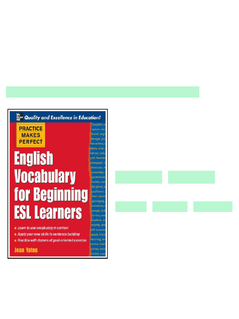 Practice Makes Perfect English Vocabulary For Beginning ESL Learners ...