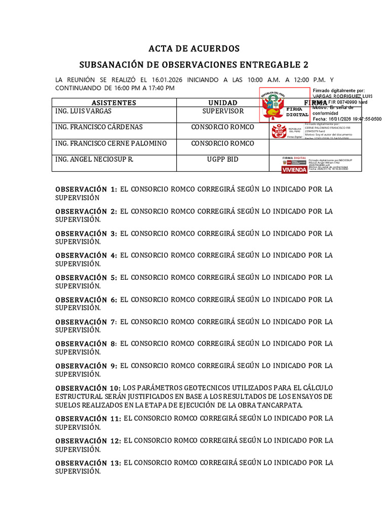ACTA DE ACUERDOS SUBSANACIÓN DE OBSERVACIONES ENTREGABLE 2_16.01.26[R] (2) (1)[FP] | PDF