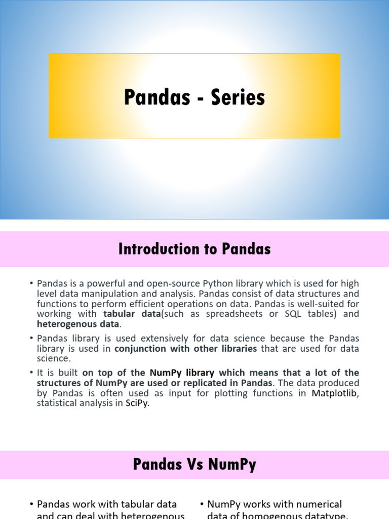 Understanding Pandas Series Basics | PDF | Database Index | Data