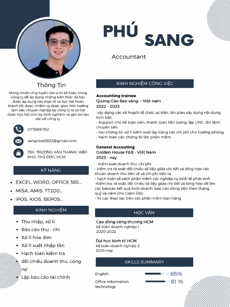 Blue Professional Modern CV Resume | PDF