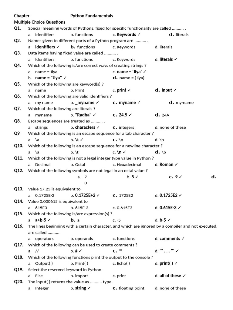 Python Fundamental | PDF | Parameter (Computer Programming) | Variable (Computer Science)