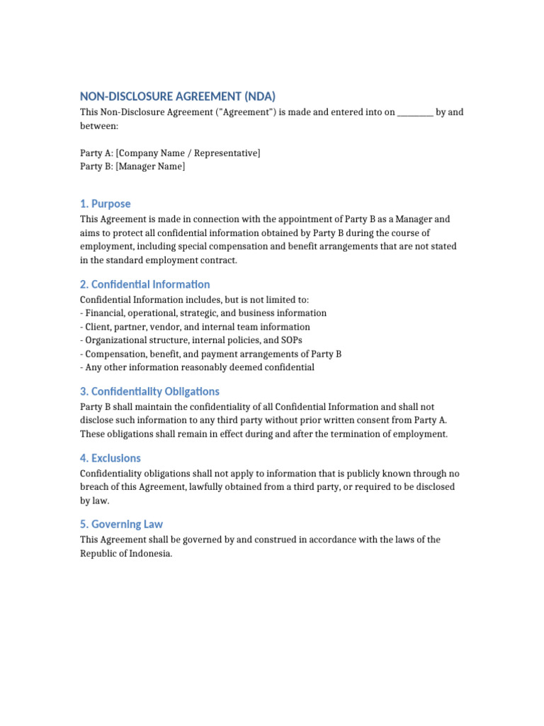NDA_and_Side_Letter_Manager | PDF | Non Disclosure Agreement | Employment