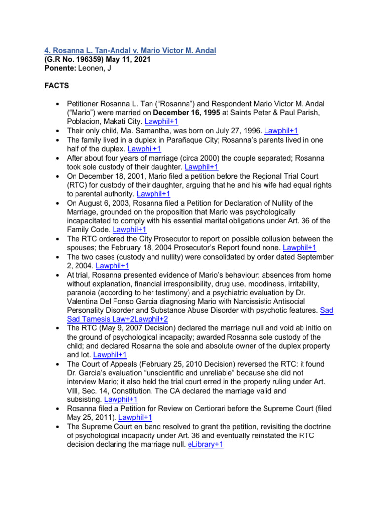 Tan-Andal v Andal | PDF | Annulment | Marriage