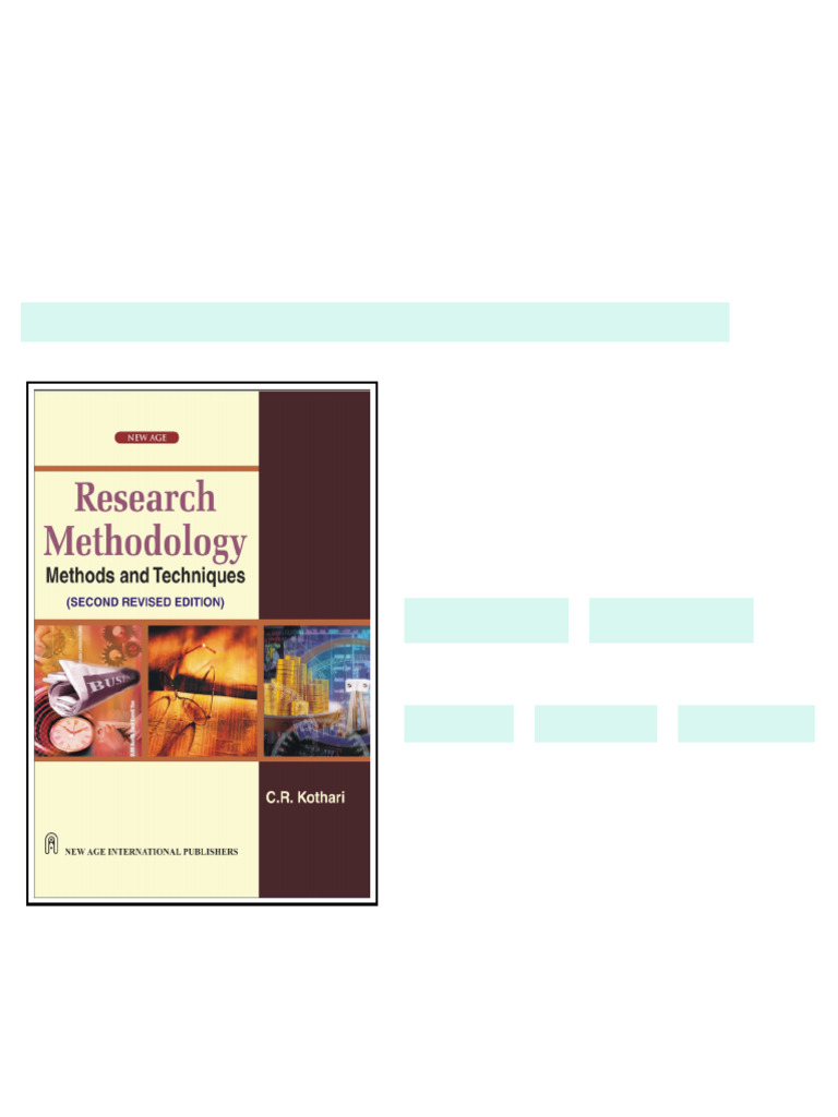Research Methodology Methods And Techniques 2nd Kothari C R ebook full chapter set 2026 | PDF ...