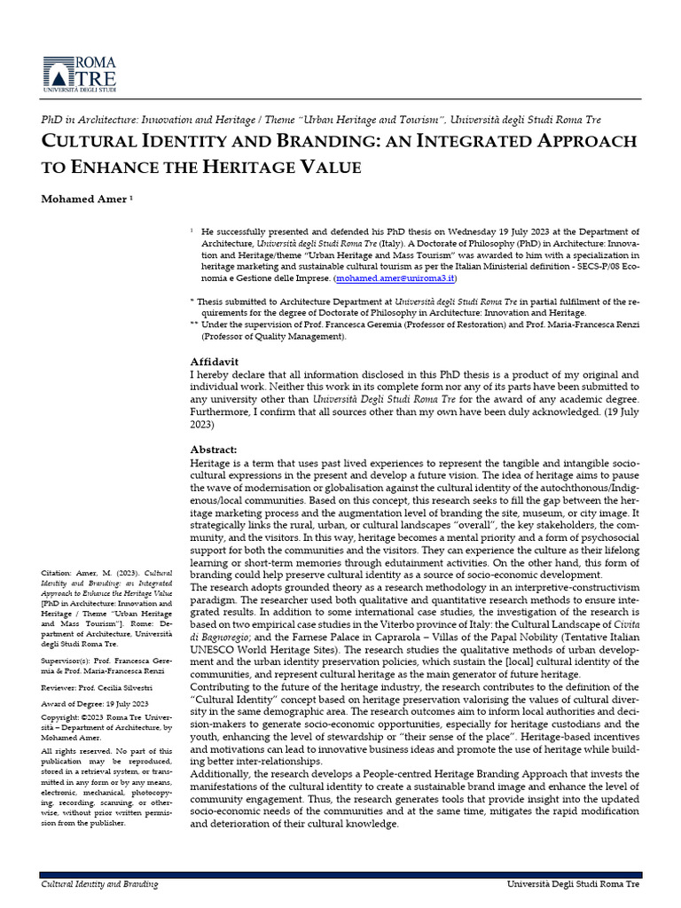 Cultural Identity in Heritage Branding | PDF | Brand | Qualitative Research